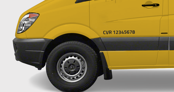 CVR-klistermærker til firmabil | Lovpligtigt og billigt