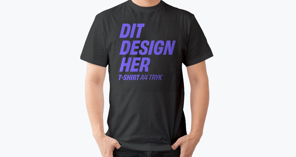 Sort T-shirt med Tryk – 100% Bomuld | XS-5XL | Hurtig Levering